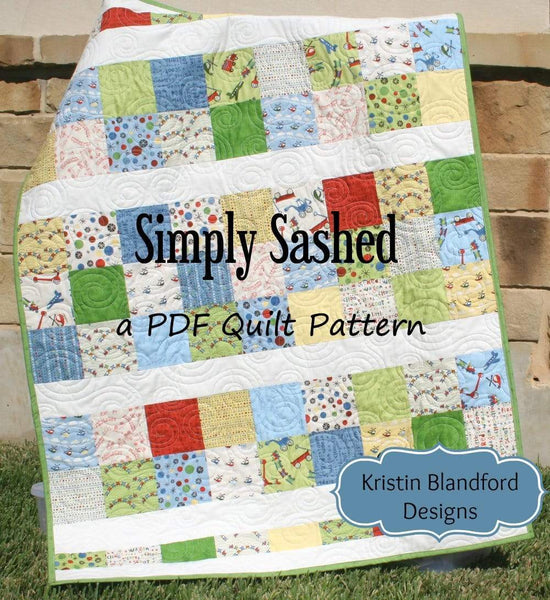 Simply Sashed Baby Quilt Pattern – Charm Pack Friendly PDF