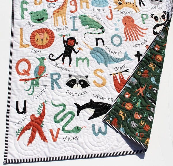 Alphabet Baby Quilt – ABC Learning Nursery Crib Bedding Quilt