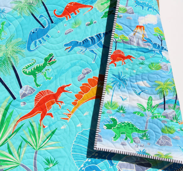 Dinosaur Quilt Kit Dino Panel Quick Easy Fun Beginner Project Fabrics
