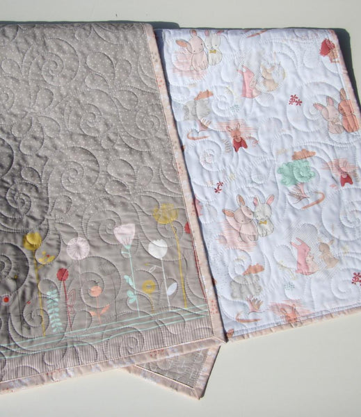 Bunny Baby Quilt Kit – Wholecloth Beginner Nursery Quilt Sewing Kit