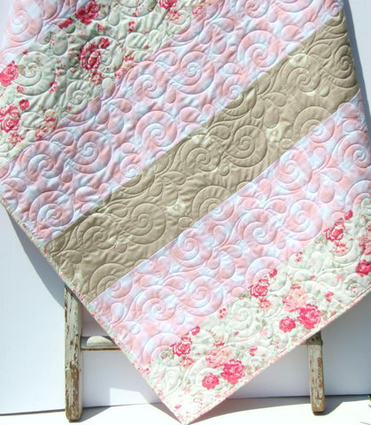 Quilt Kits for Beginners, Farmhouse Plaid, Pink Vintage Floral, Projec