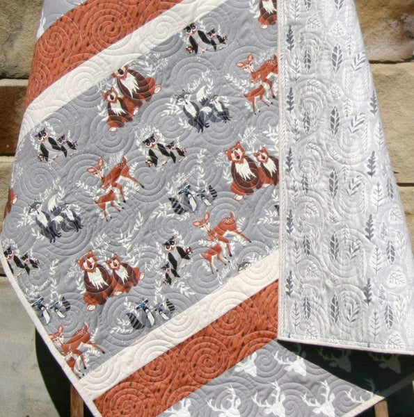 Buck Baby Bedding, Antler Crib Quilt, Toddler, Woodland Baby Quilt, He