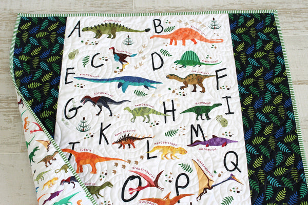 Dino Quilt Kit, Dinosaur Panel Quick Easy Fun Beginner Project Fabrics