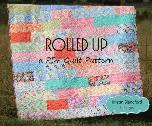 Rolled Up Quilt Pattern – Fat Quarter Friendly Throw Quilt PDF by ...