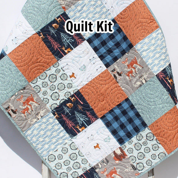 Little Forester Quilt Kit – Woodland Baby, Toddler, Throw or Twin Patc