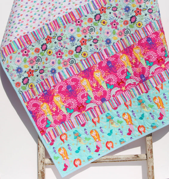 Sashed Stripes Quilt Pattern – Easy Baby Quilt PDF by Kristin Blandford