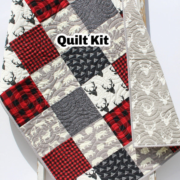 Quilt Kit Buffalo Plaid Woodland Rustic Bedding Crib Blanket Quilting